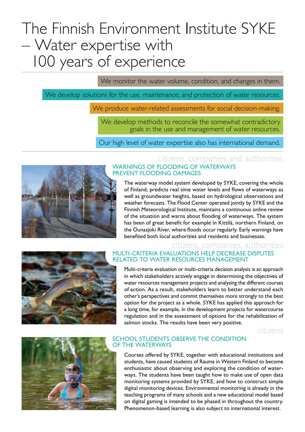 SYKE – Water expertise with 100 years of experience by Suomen ...