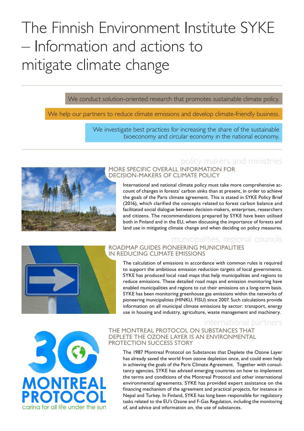 SYKE – Information and actions to mitigate climate change by Suomen ...