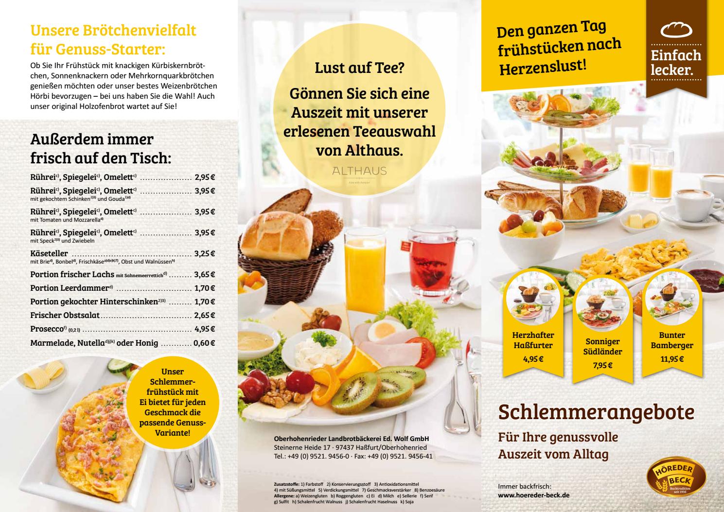 Horeder Beck Fruhstuck Preise