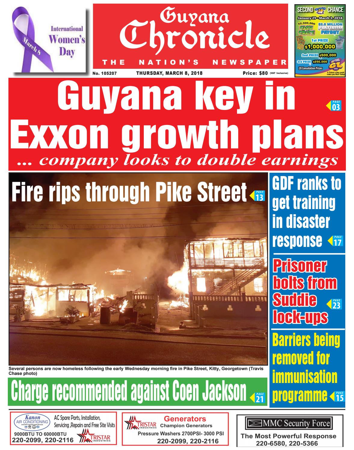 Guyana chronicle e paper 03 08 2018 by Guyana Chronicle - Issuu