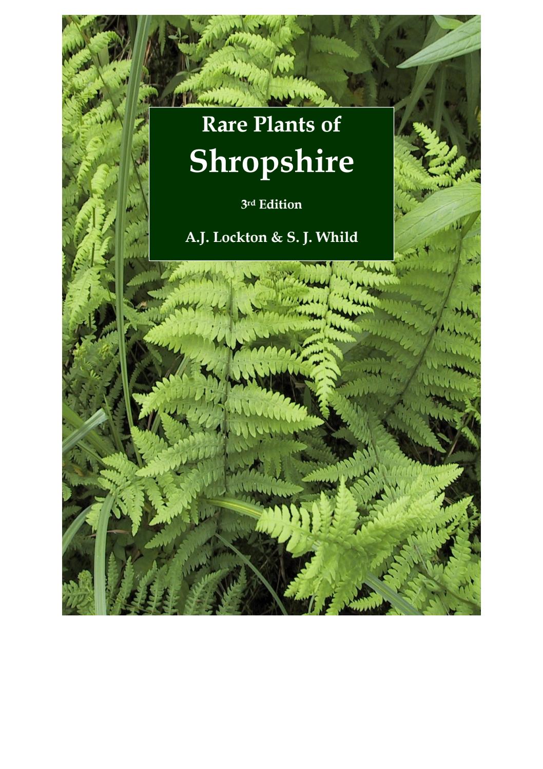 Rare Plants of Shropshire 2005 by Shropshire Botanical Society - Issuu