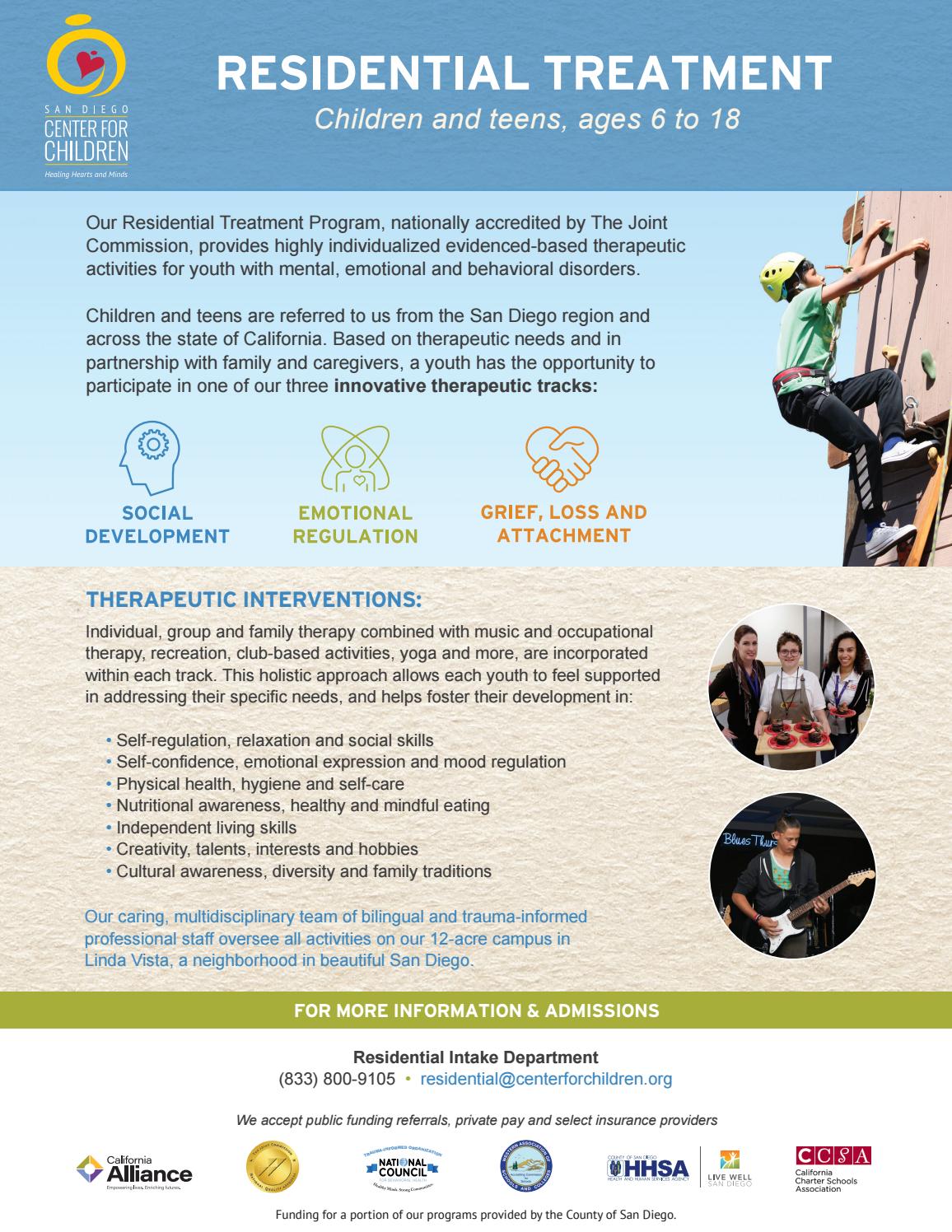 Residential Treatment Program - Therapeutic Tracks by San Diego Center ...