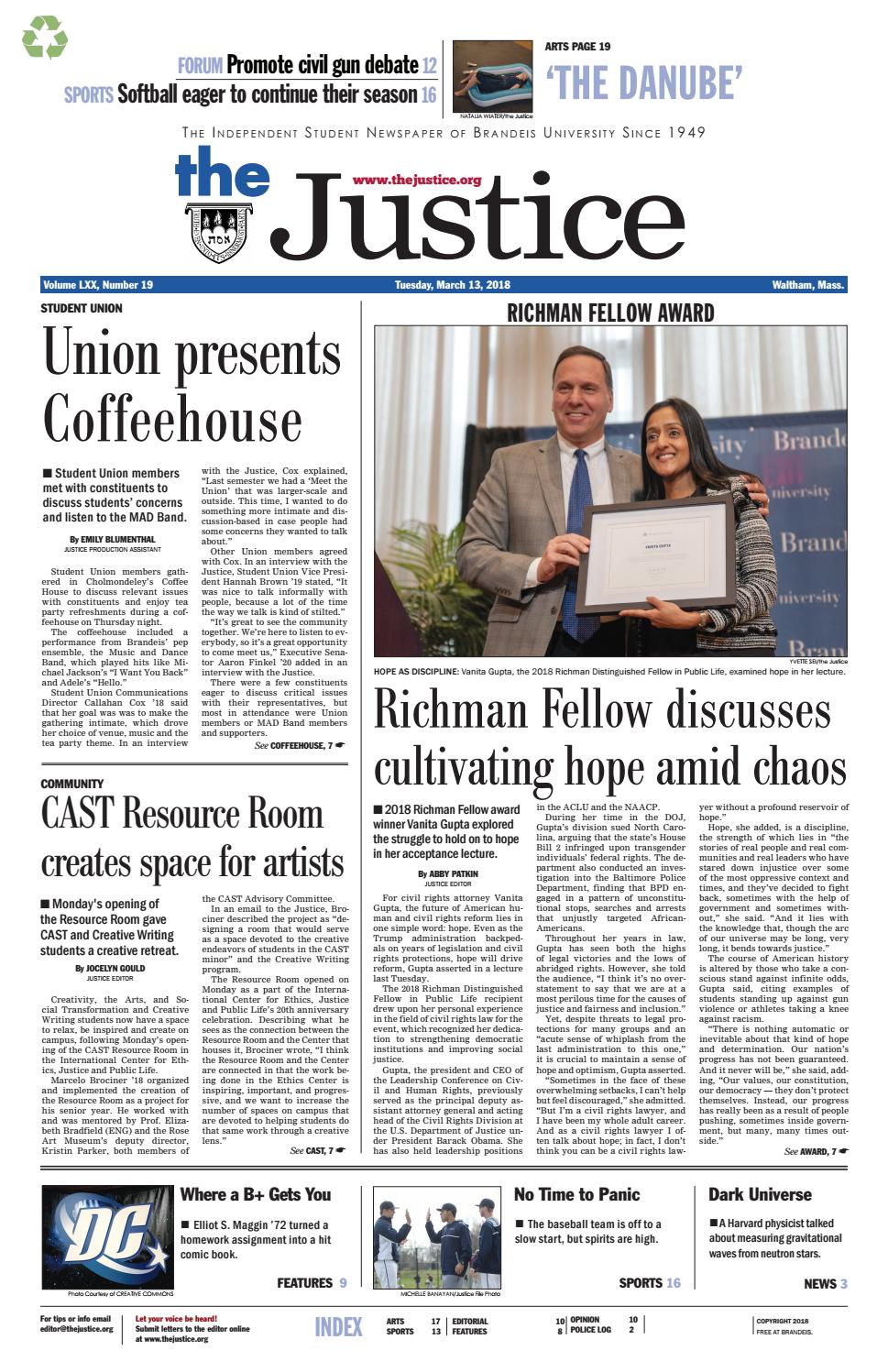 The Justice, March 13, 2018 by The Justice - Issuu