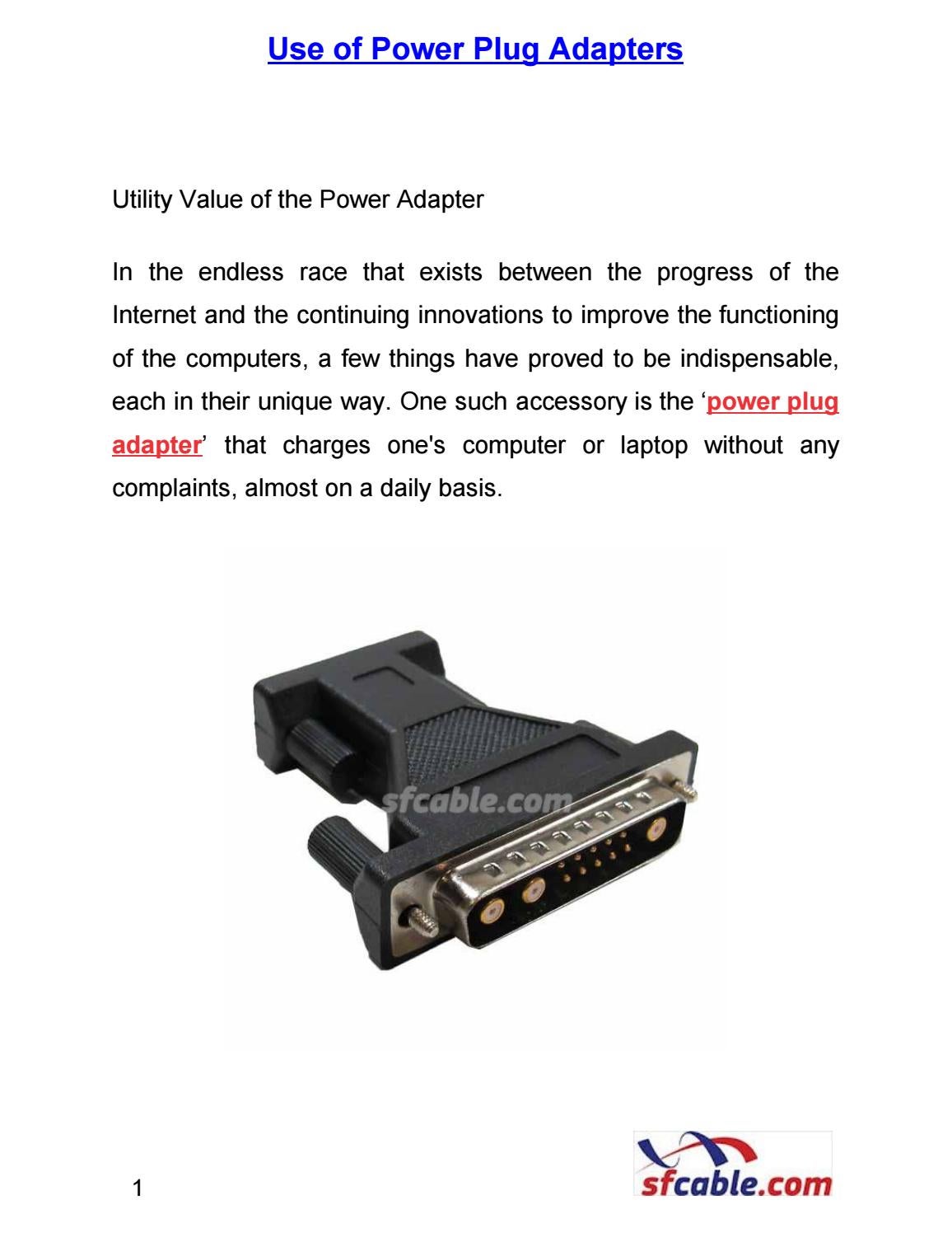 Use of power plug adapters by Sf Cable, Inc - Issuu