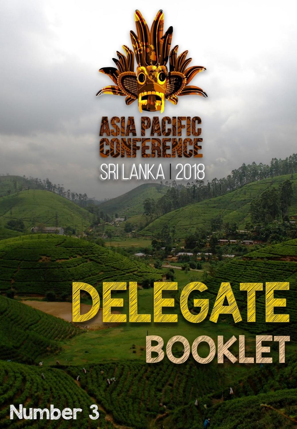 Asia Pacific Conference 2018 - Delegate Booklet 03 by AIESEC in Sri ...