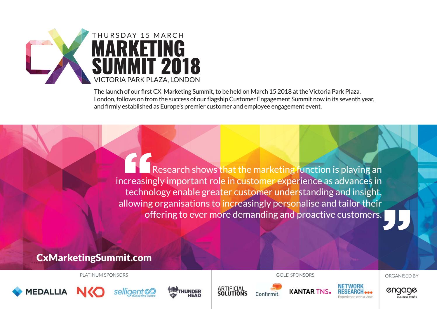 CX Marketing Summit - Preview Guide by Engage Business Media - Issuu