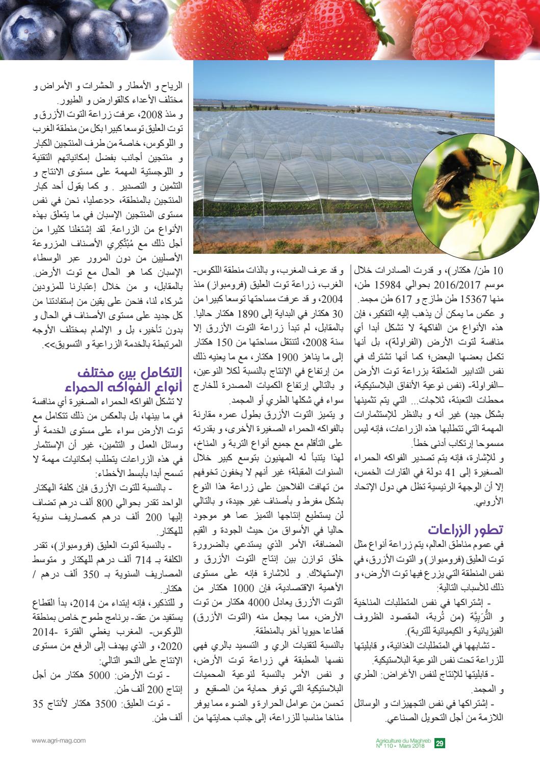 Spécial Fruits rouges, supplément N°110 by AGRICULTURE du MAGHREB - Issuu