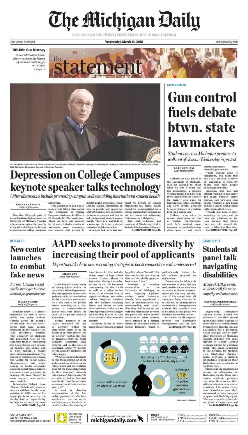 2018-03-14 by The Michigan Daily - Issuu