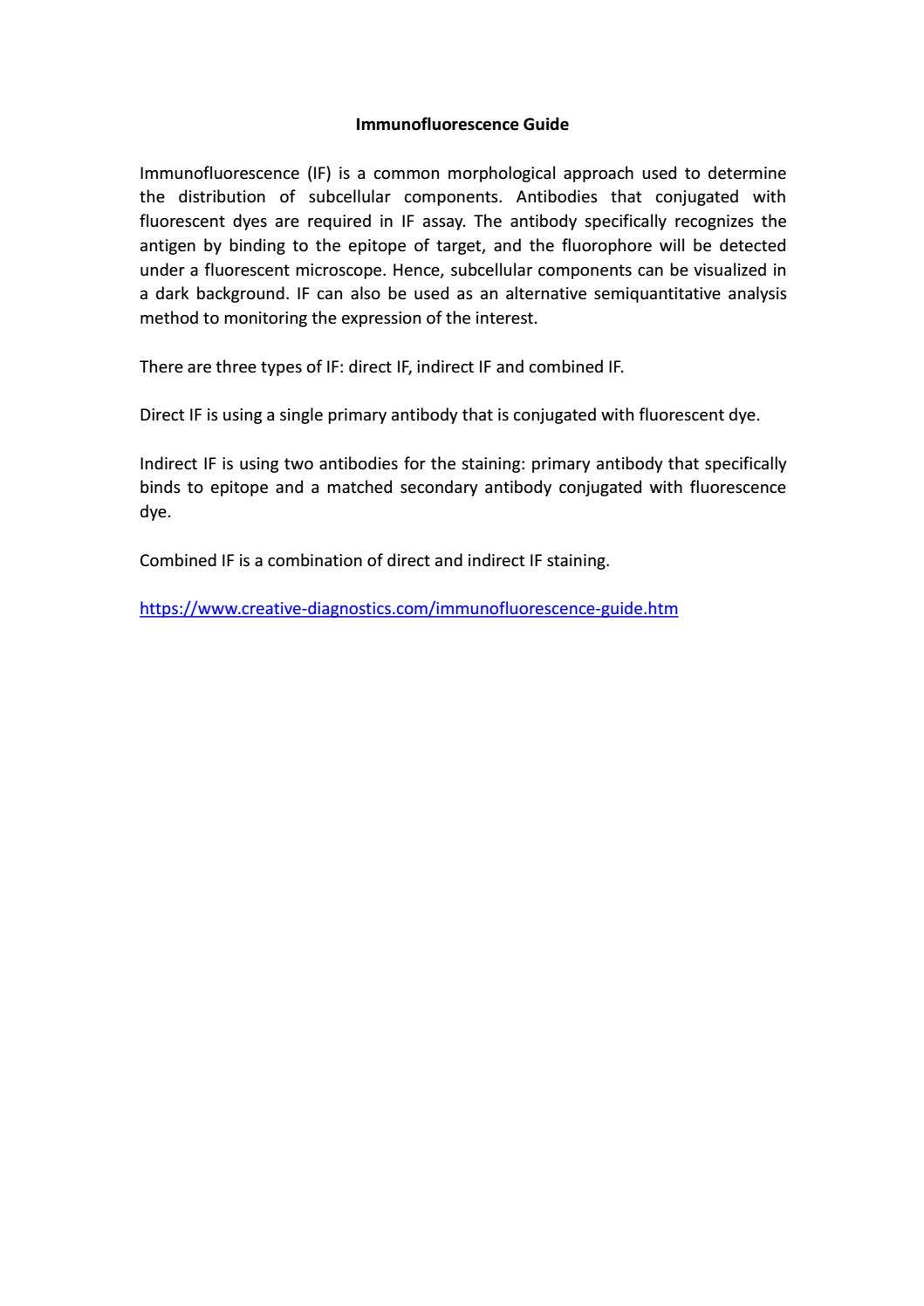 Immunofluorescence guide by Creative Diagnostics - Issuu
