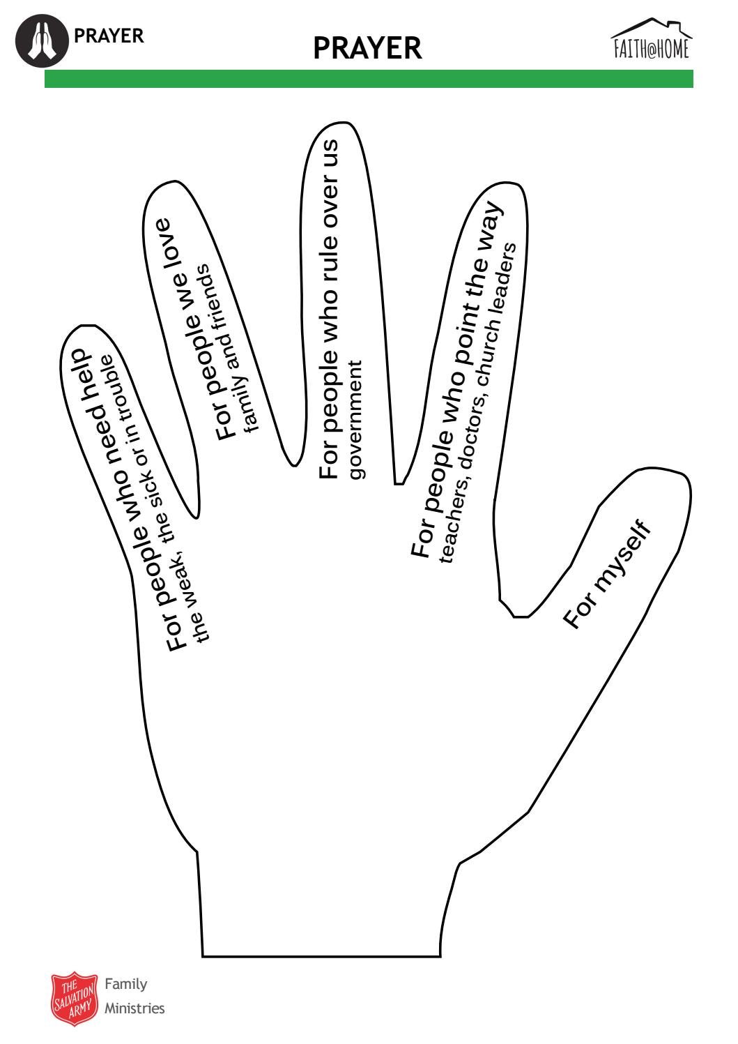 Prayer hand activity (Faith @ Home) by The Salvation Army UK and ...