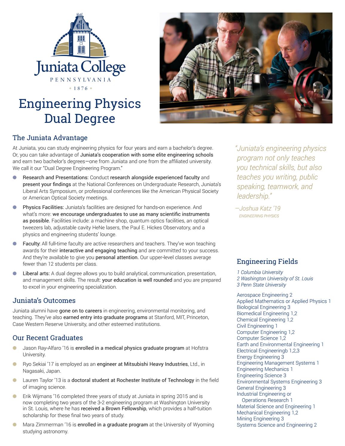 Engineering physics dual degree by Juniata College - Issuu