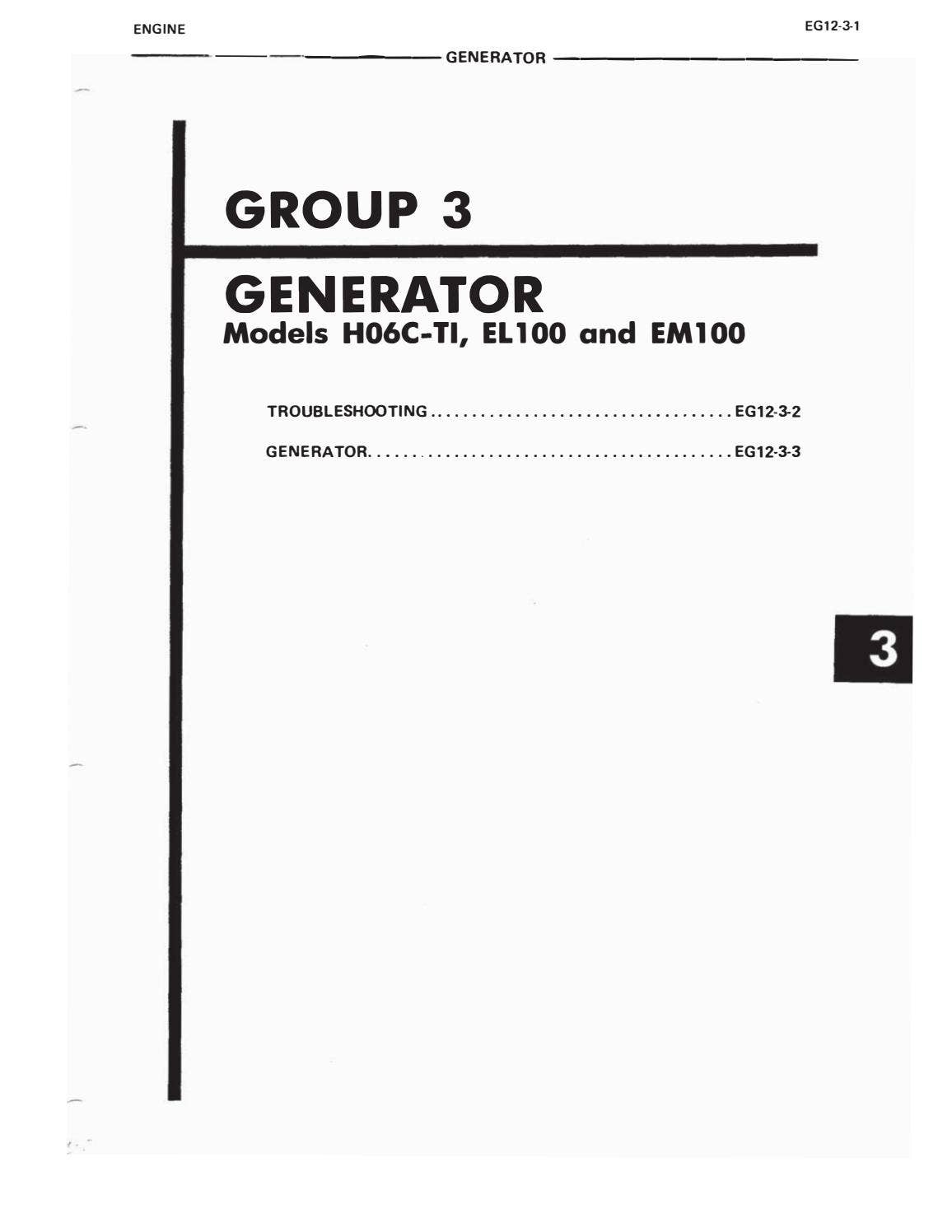 Hino h06ct engine service manual for use with the hitachi ex220 ...