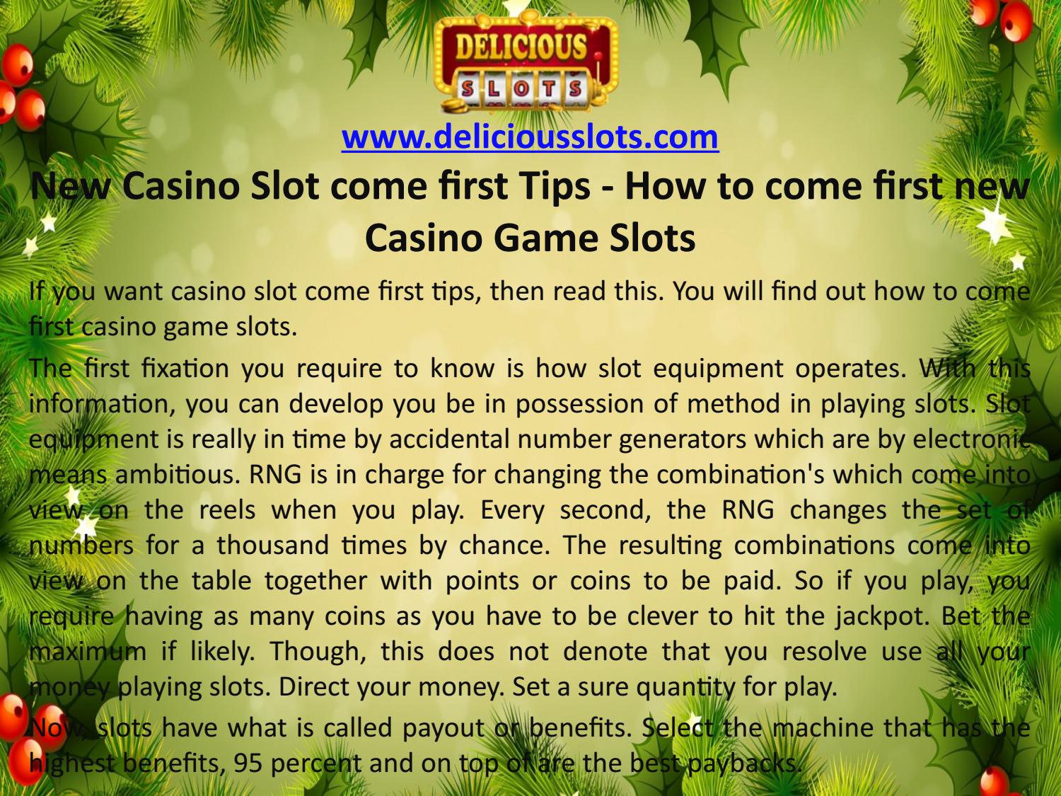 New casino slot come first tips how to come first new casino game slots ...