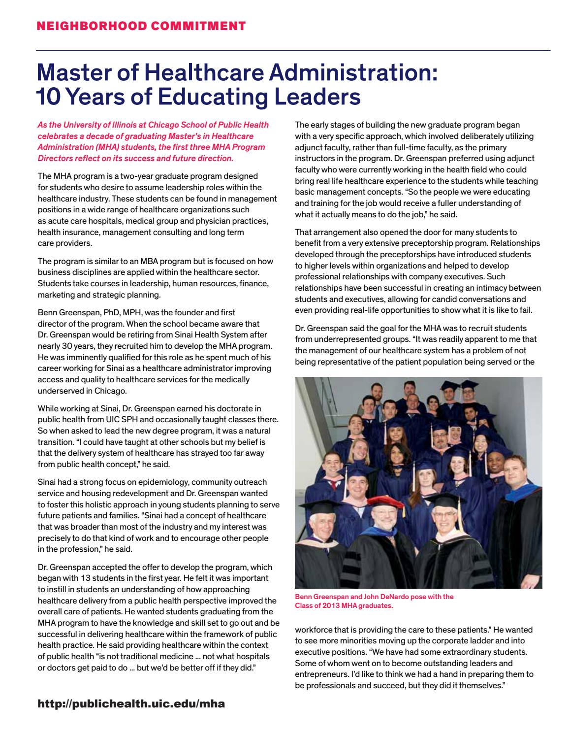 University of Illinois Master of Healthcare Administration - 10 Years ...