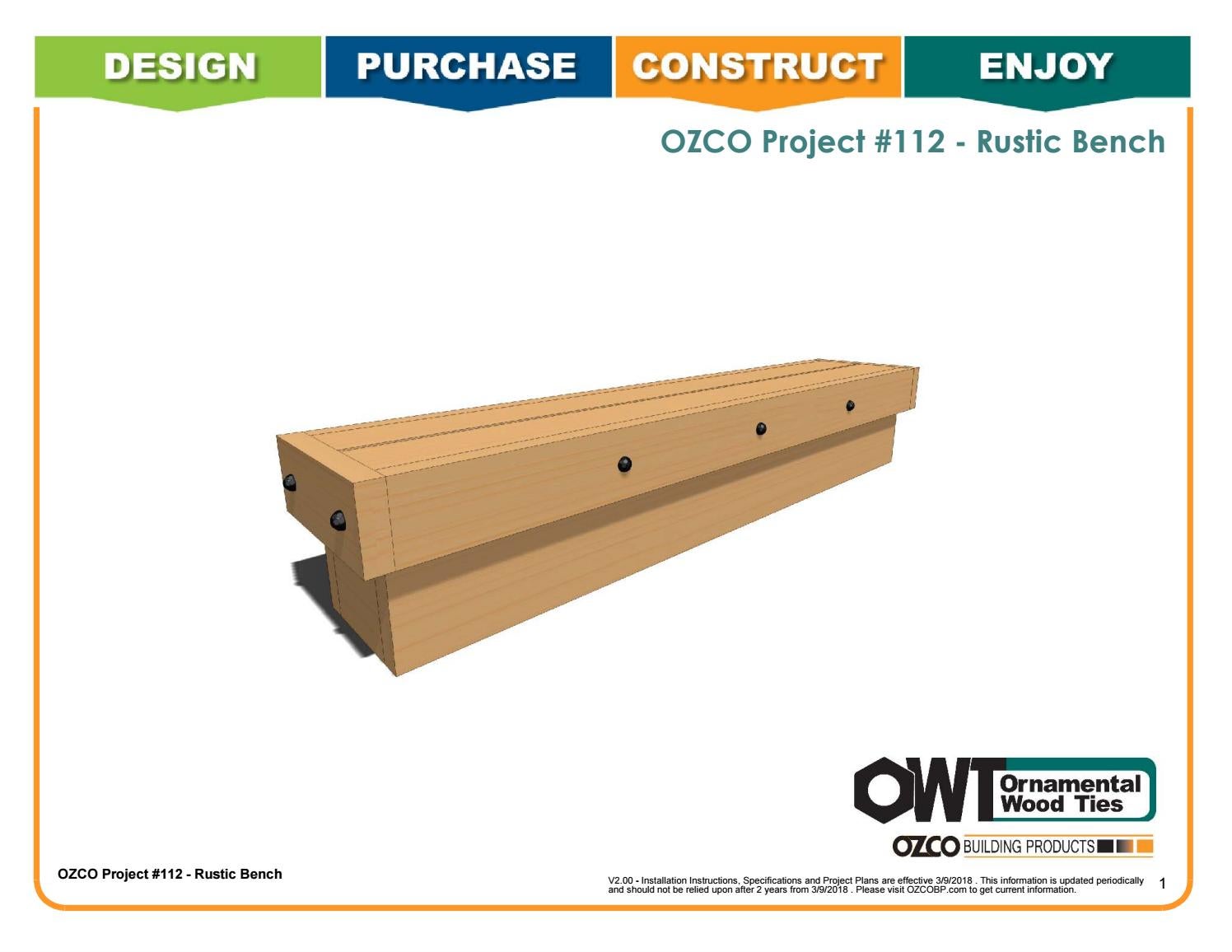 OZCO Project Rustic Bench #112 by OZCO Building Products - Issuu