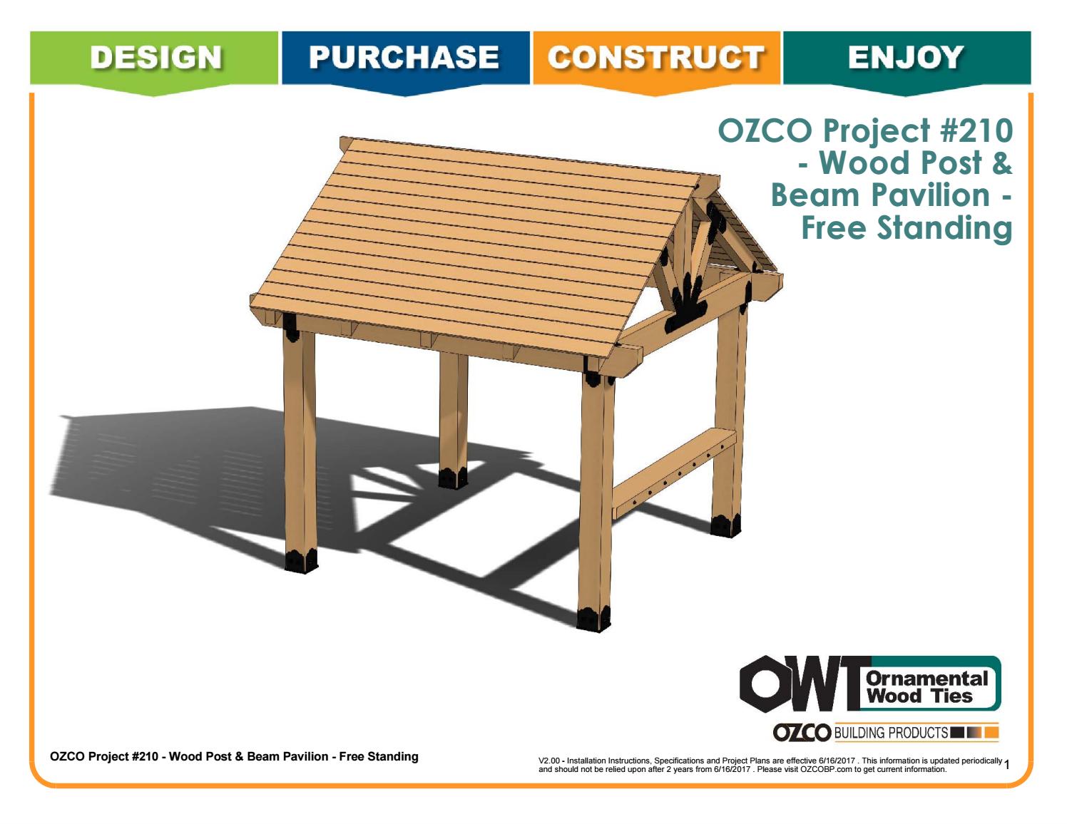 OZCO Project Wood Post and Beam Pavilion – Free Standing #210 by OZCO ...