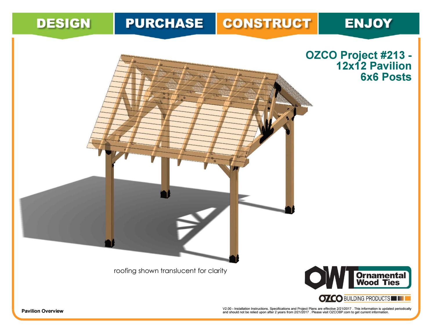 OZCO Project 12x12 Pavilion With 6x6 Posts #213 by OZCO Building ...