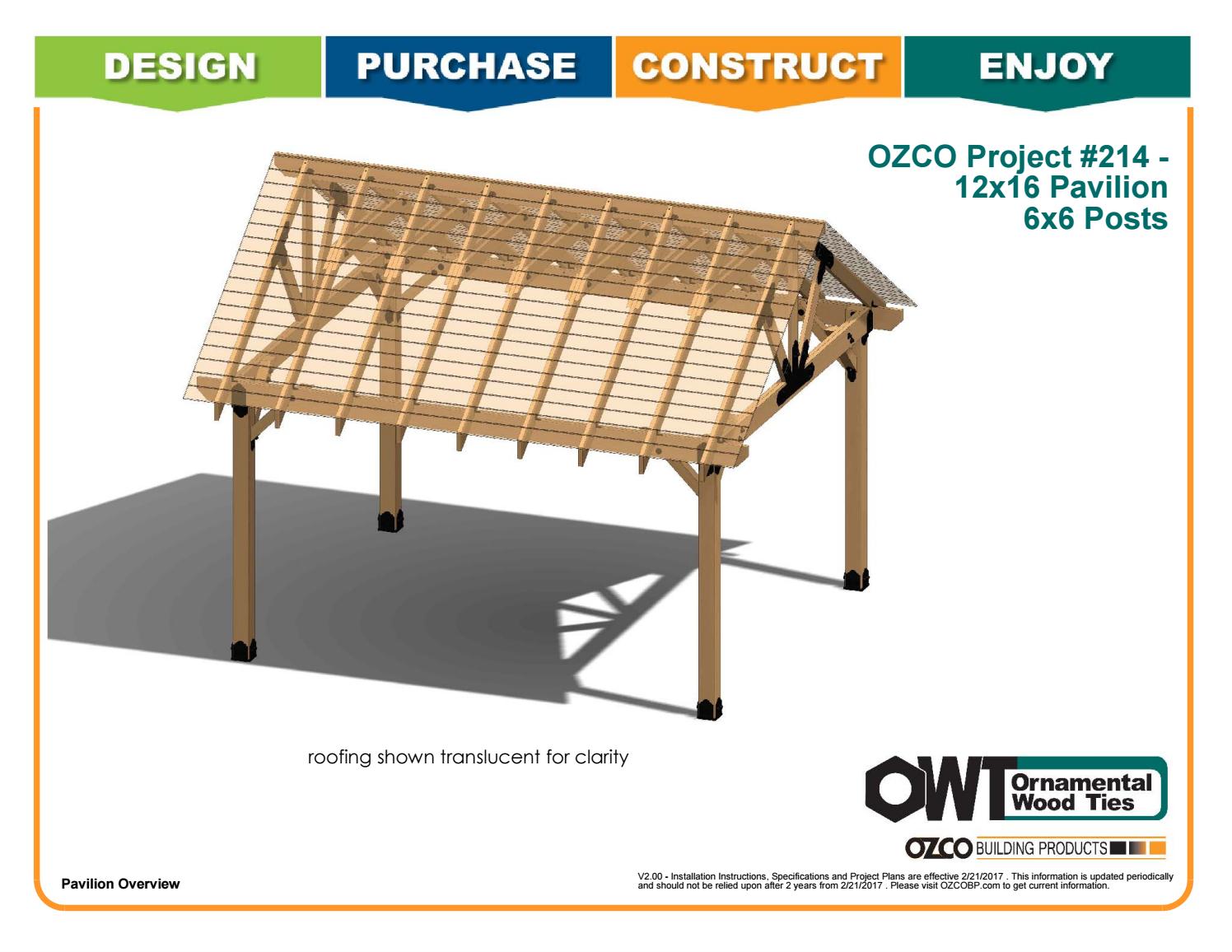 OZCO Project #214 – 12x16 Pavilion With 6x6 Posts by OZCO Building ...