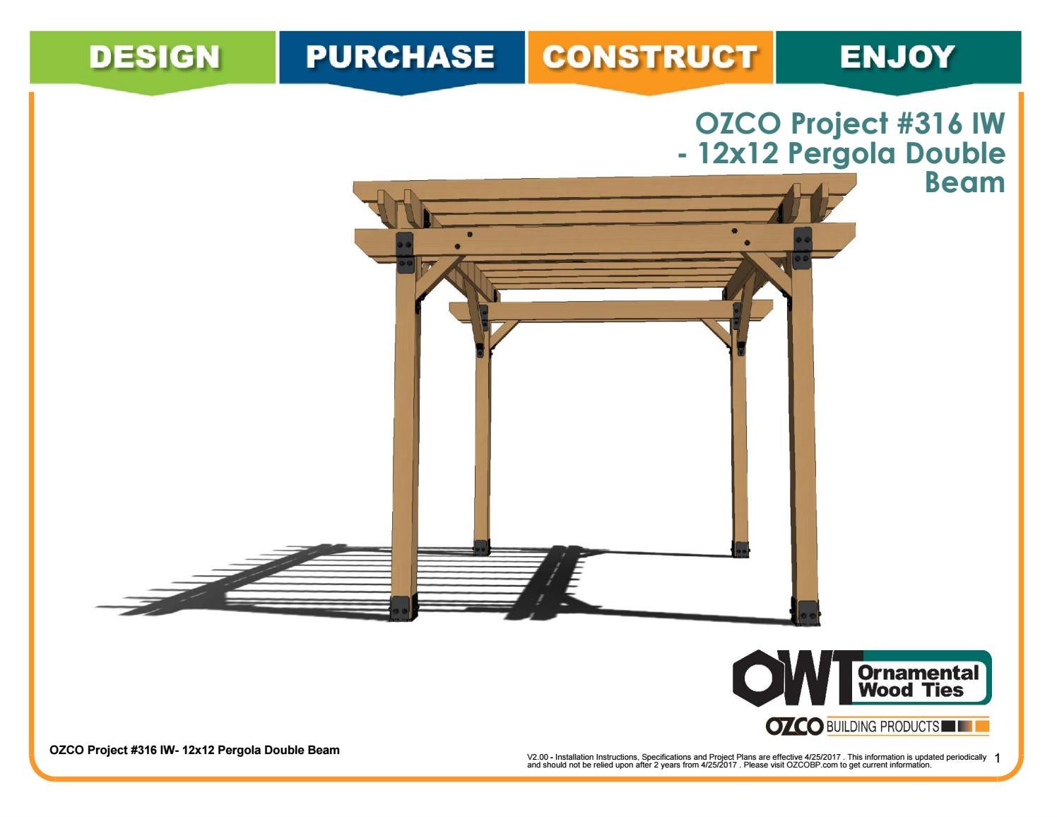 OZCO Project 12x12 Pergola Double Beams #316 by OZCO Building Products ...