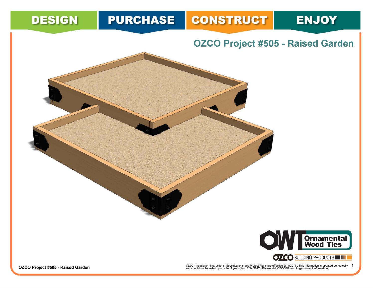 OZCO Project #505 Raised Garden by OZCO Building Products - Issuu