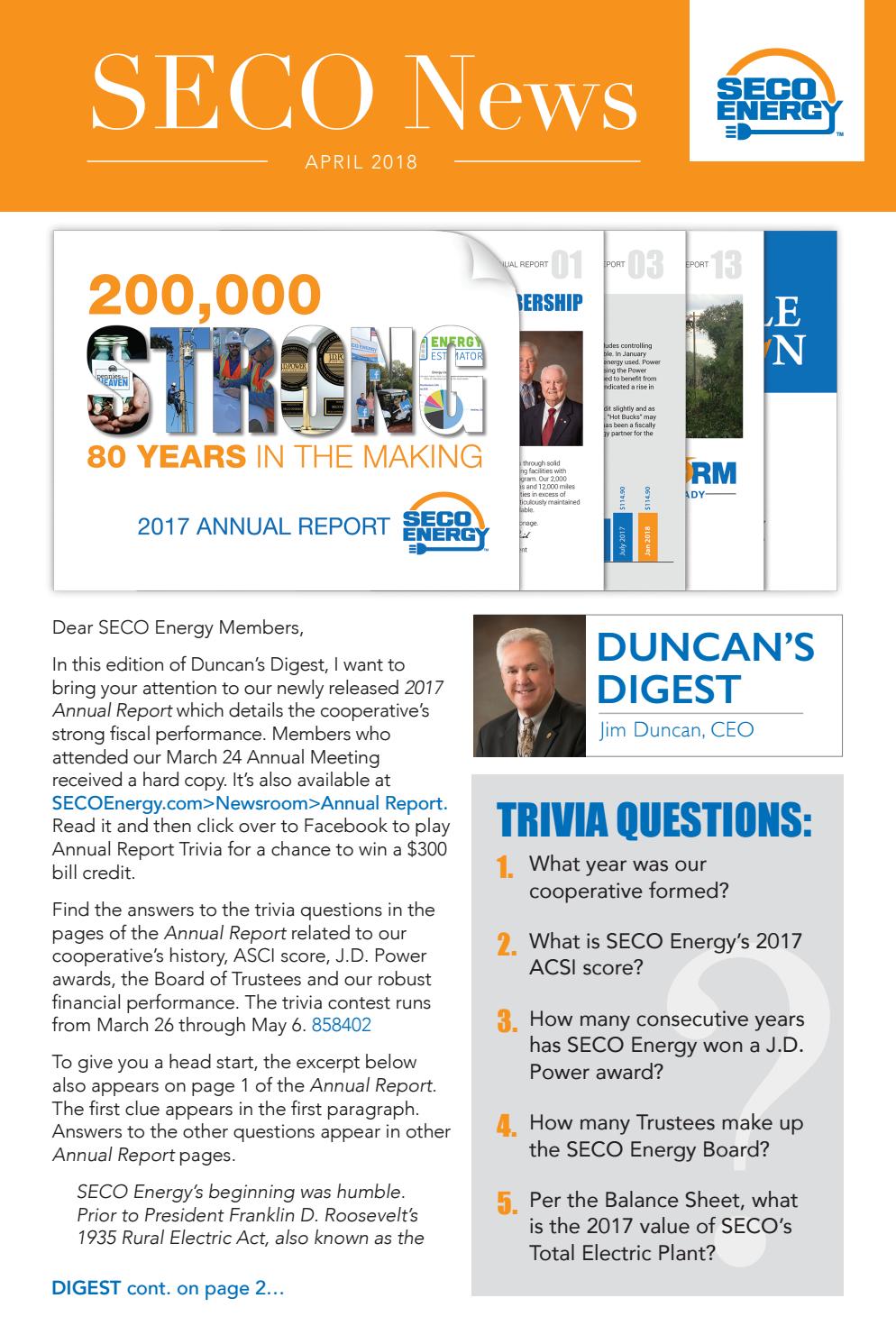 April 2018 SECO News by SECO Energy - Issuu