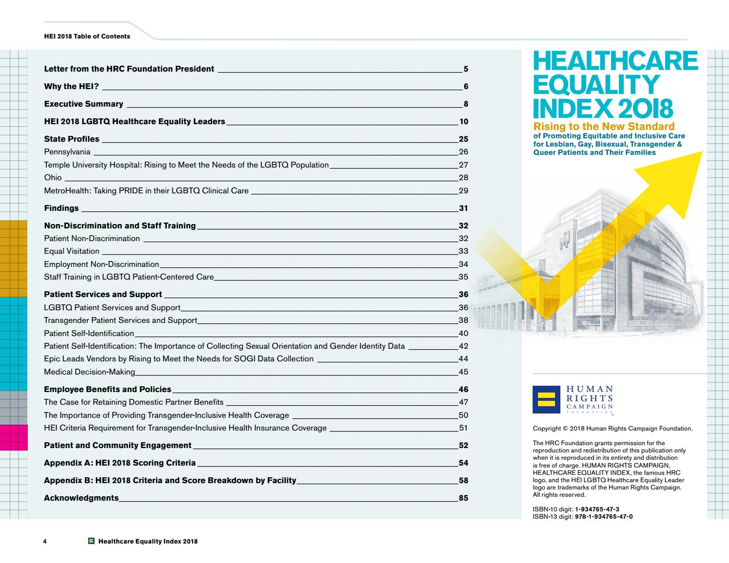 Healthcare Equality Index 2018 by Human Rights Campaign - Issuu