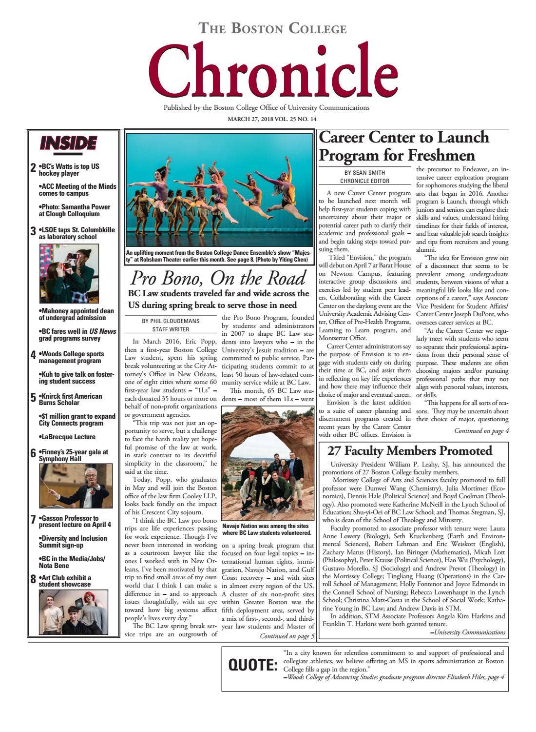Boston College Chronicle by Boston College - Issuu