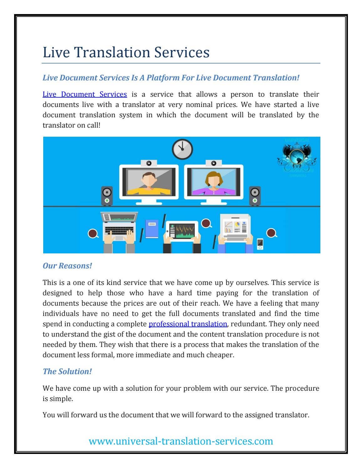 Live translation services by Universal-Translation-Services - Issuu