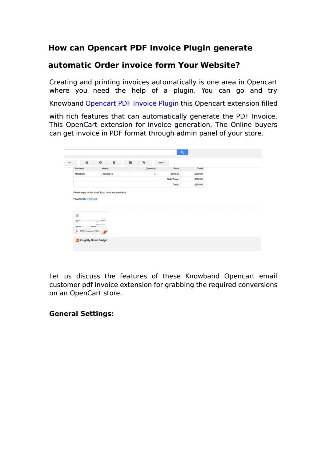Opencart PDF Invoice Plugin by Knowband - Issuu