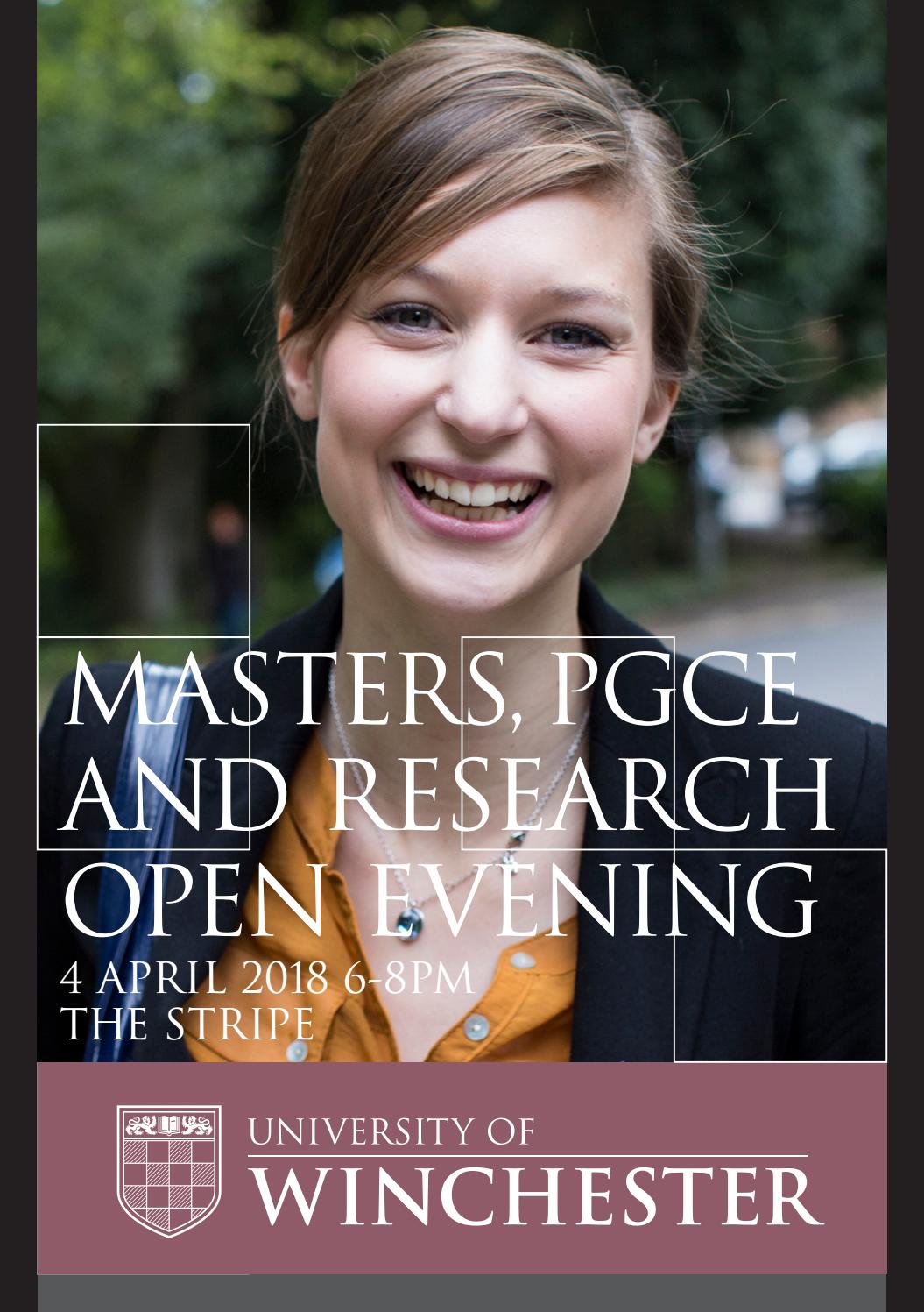 April PG open evening programme by University of Winchester - Issuu