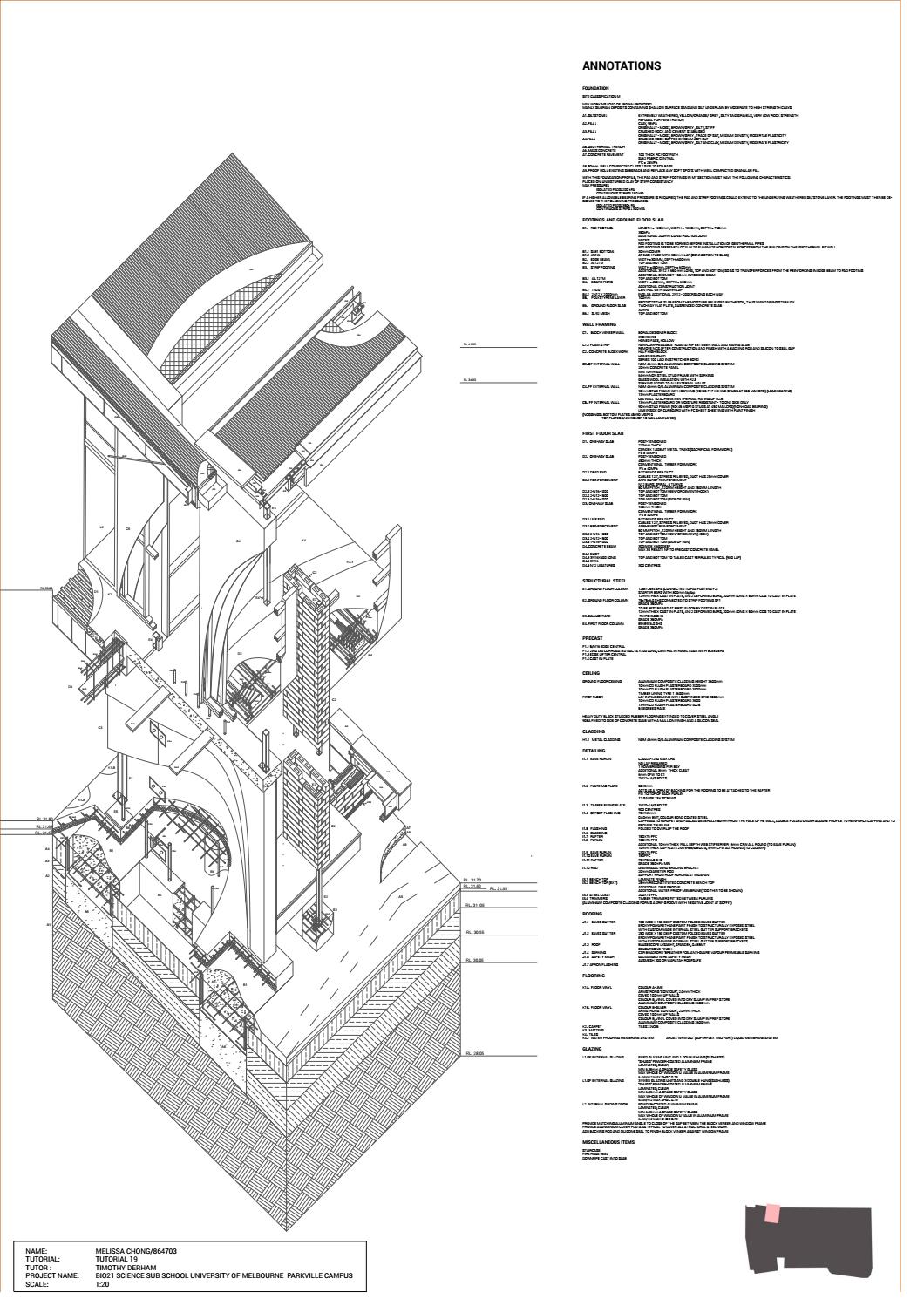 Construction Design (ABPL30041) - Axonometric Drawing by MELISSA CHONG ...