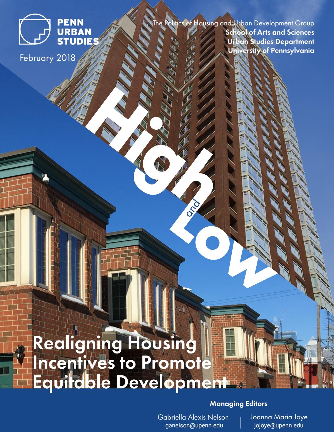 High and Low - Realigning Housing Incentives to Promote Equitable ...