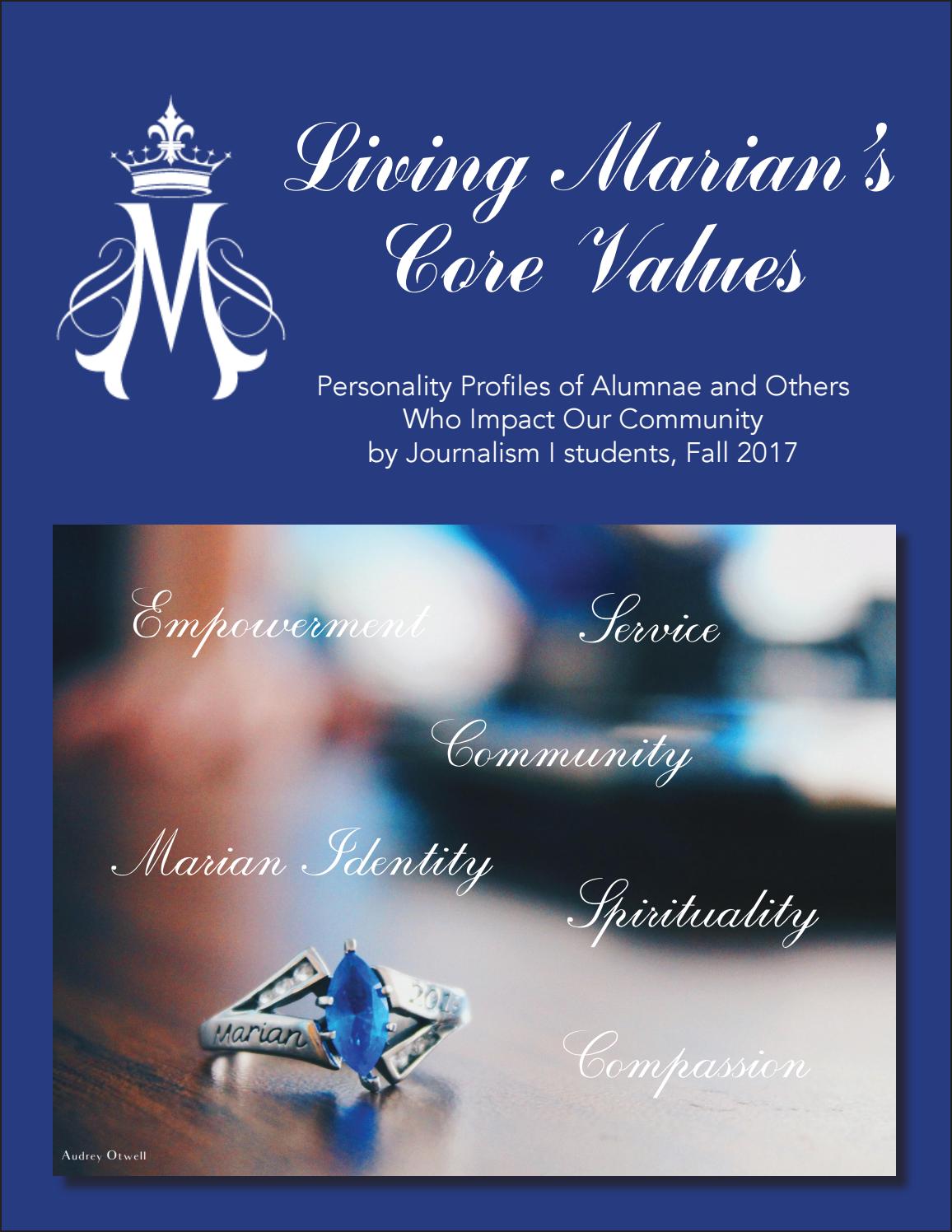 Marian Core Value Profiles by Marian Student Publications - Issuu