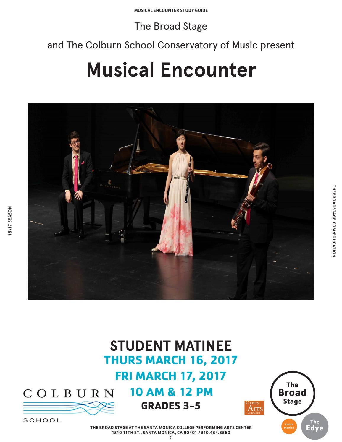 Musical Encounter: Piano, Oboe, Bassoon (Grades 3-5) by The Broad Stage ...