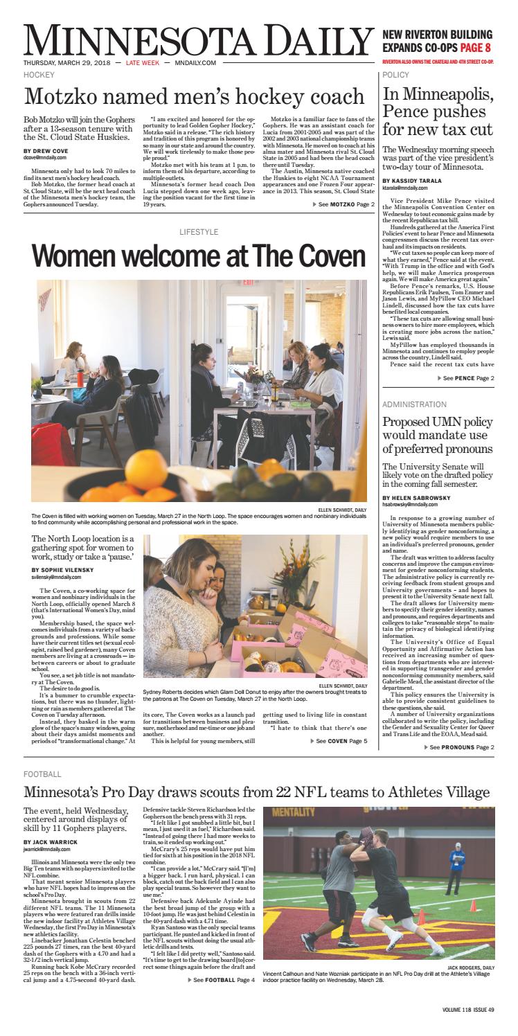 March 29, 2018 by The Minnesota Daily - Issuu