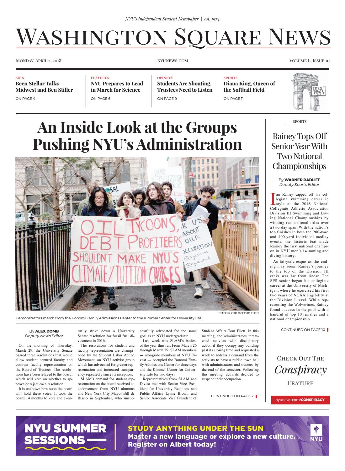 Washington Square News April 2, 2018 by Washington Square News - Issuu