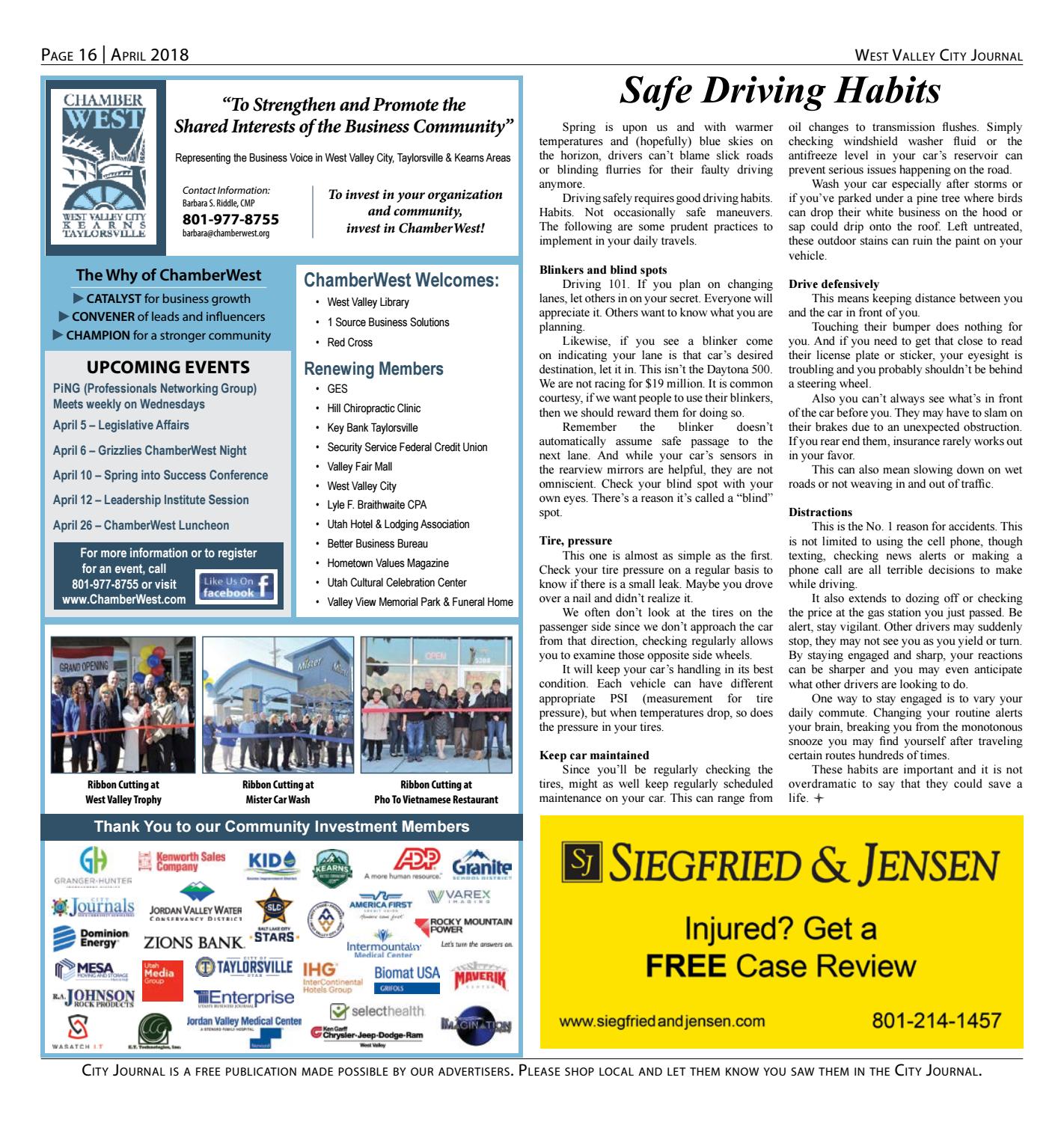 West Valley City Journal April 2018 by The City Journals - Issuu