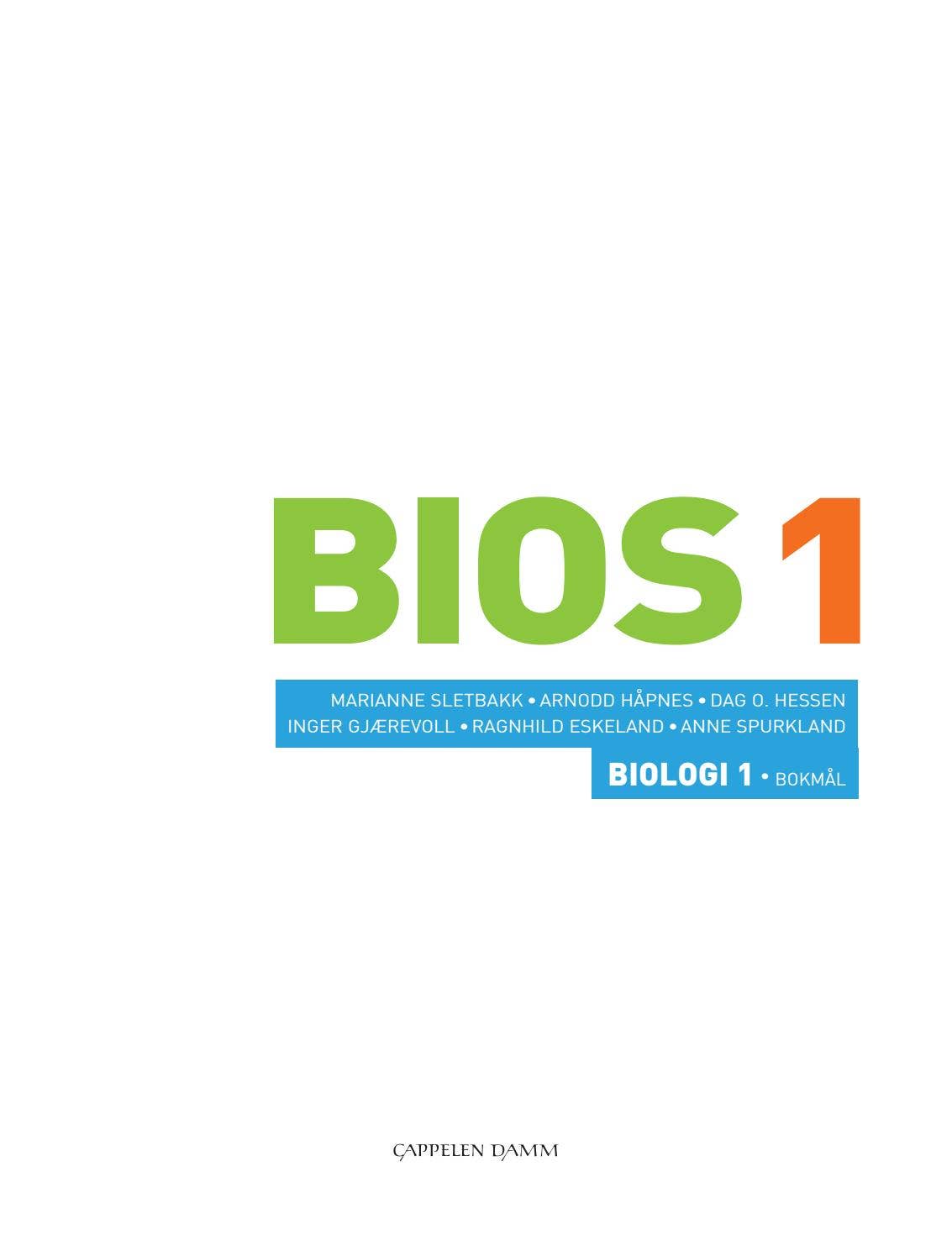 Bios Biologi 1 Lærebok (2018) (utdrag) by Cappelen Damm - Issuu