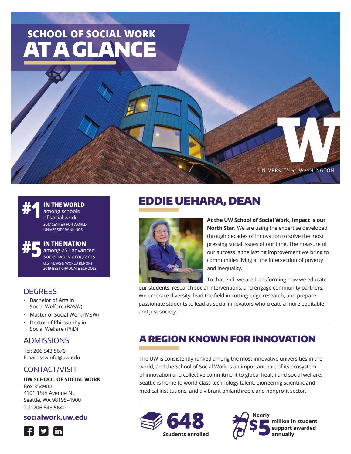 2018 UW School of Social Work Fact Sheet by UW School of Social Work ...