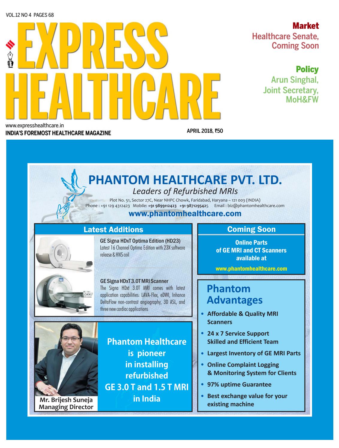 Express Healthcare (Vol.12, No.4) April, 2018 by Indian Express - Issuu