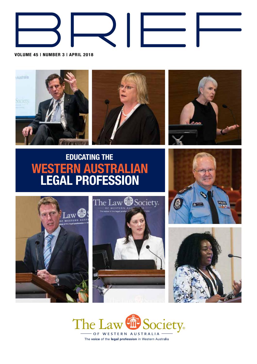 Brief April 2018 by The Law Society of Western Australia - Issuu