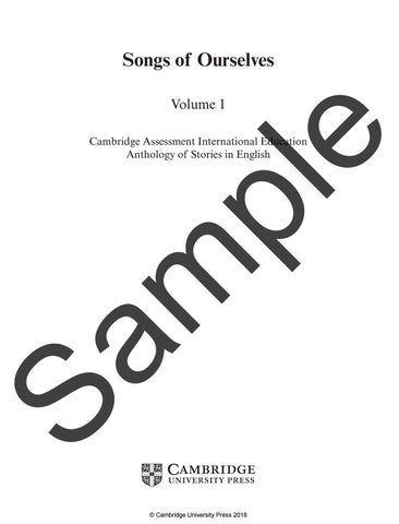 Preview Songs of Ourselves Volume 1 by Cambridge International ...