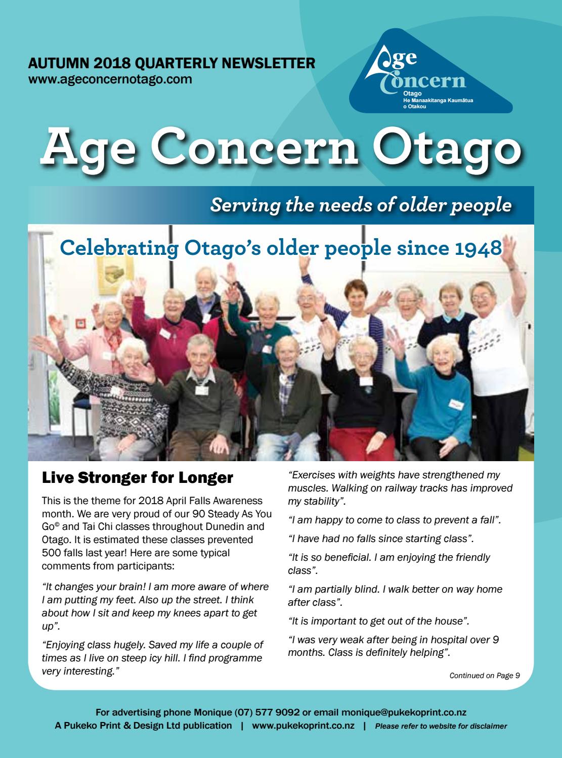 Age concern otago issue 1 2018 autumn by ageconcernotago - Issuu