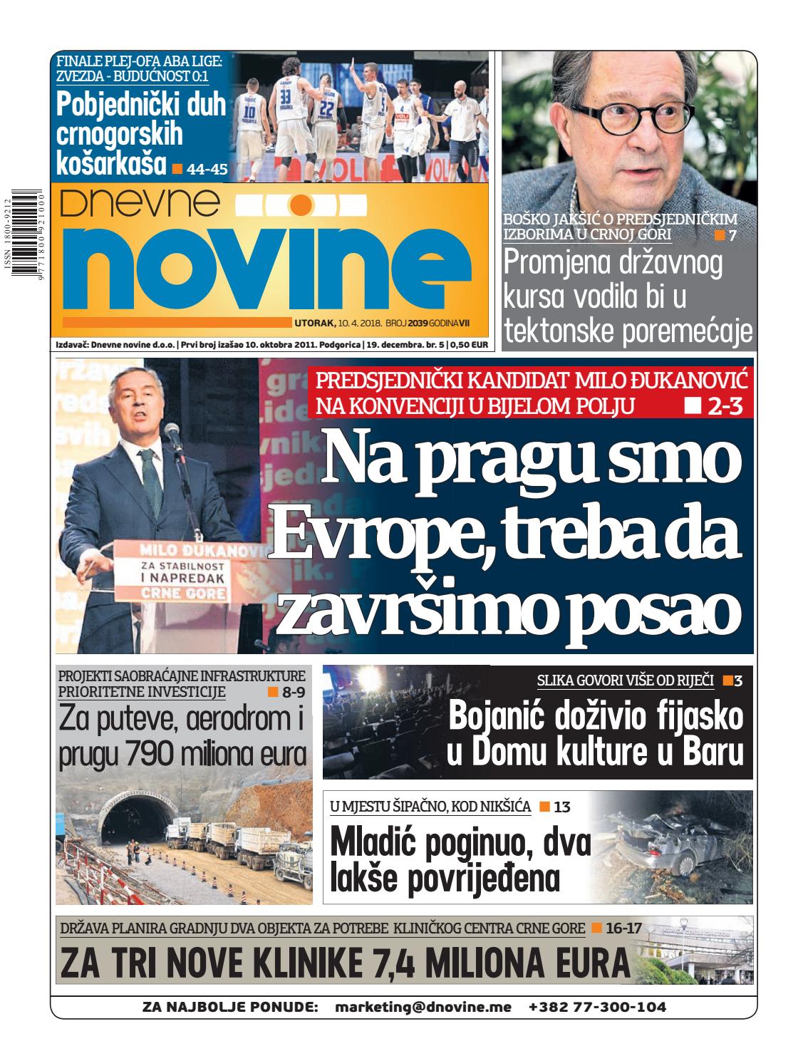 Dnevne novine 10. april 2018. by Dnevne Novine - Issuu