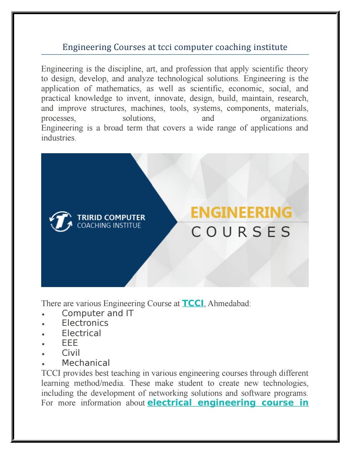 Engineering courses at tcci computer coaching institute by Rosario ...
