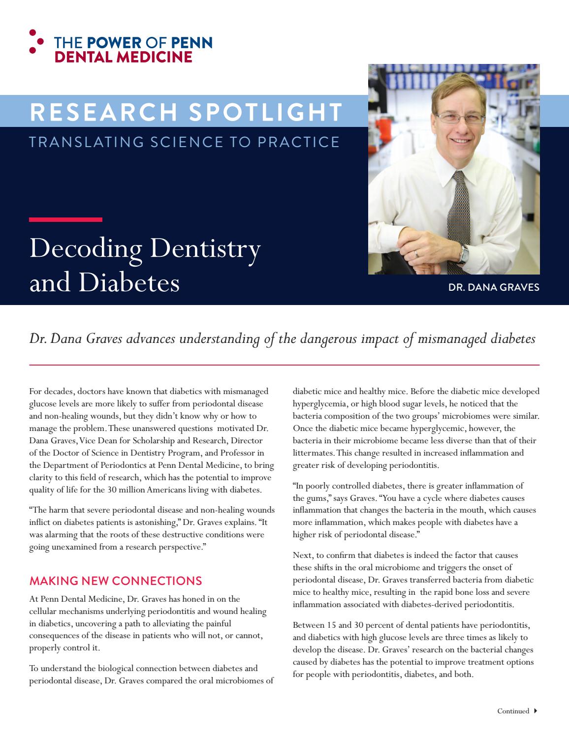 Research Spotlight: Dr. Dana Graves by Penn Dental Medicine - Issuu