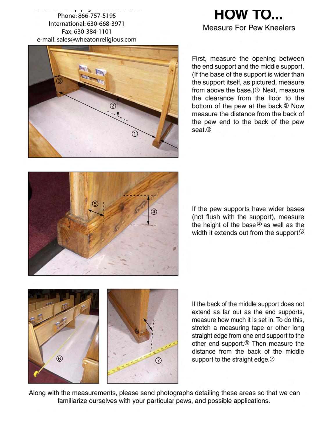 How to measure for pew kneelers by Church Supply Warehouse - Issuu