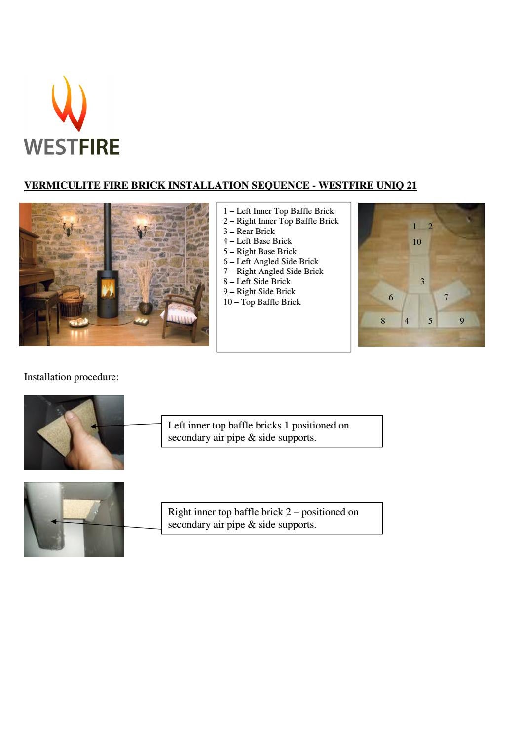 Westfire Uniq 21 Fire Brick Installation by Eurostove Ltd - Issuu