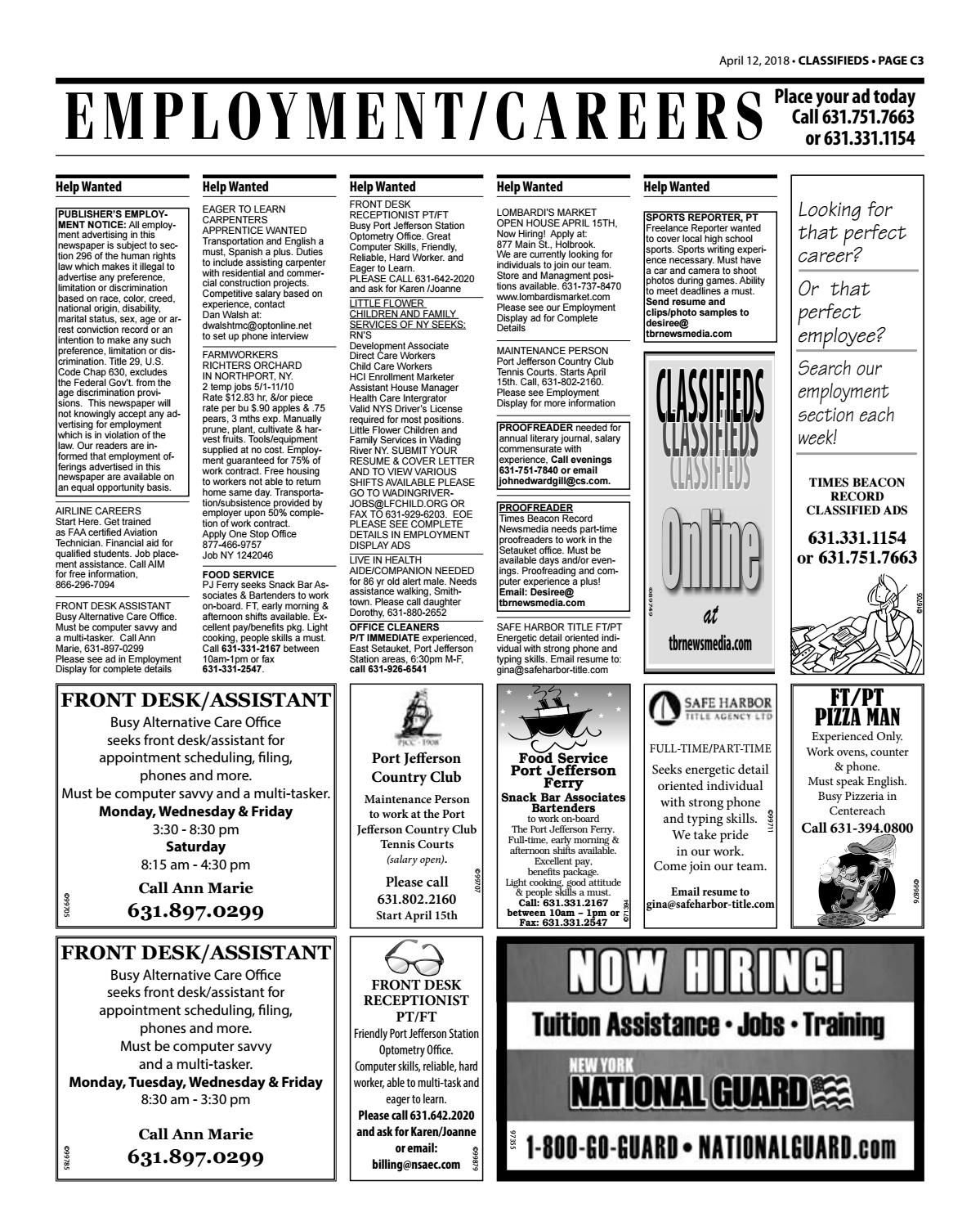 Employment/Careers - April 12, 2018 by TBR News Media - Issuu