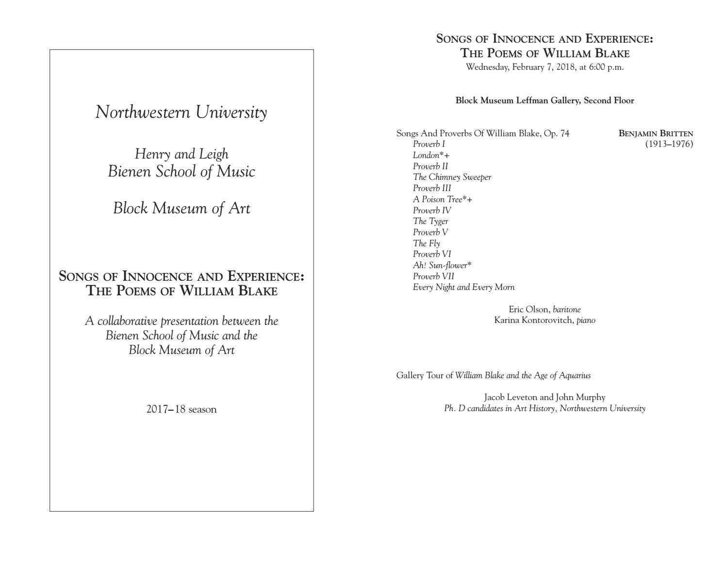 Songs of Innocence and Experience: The Poems of William Blake by Block ...